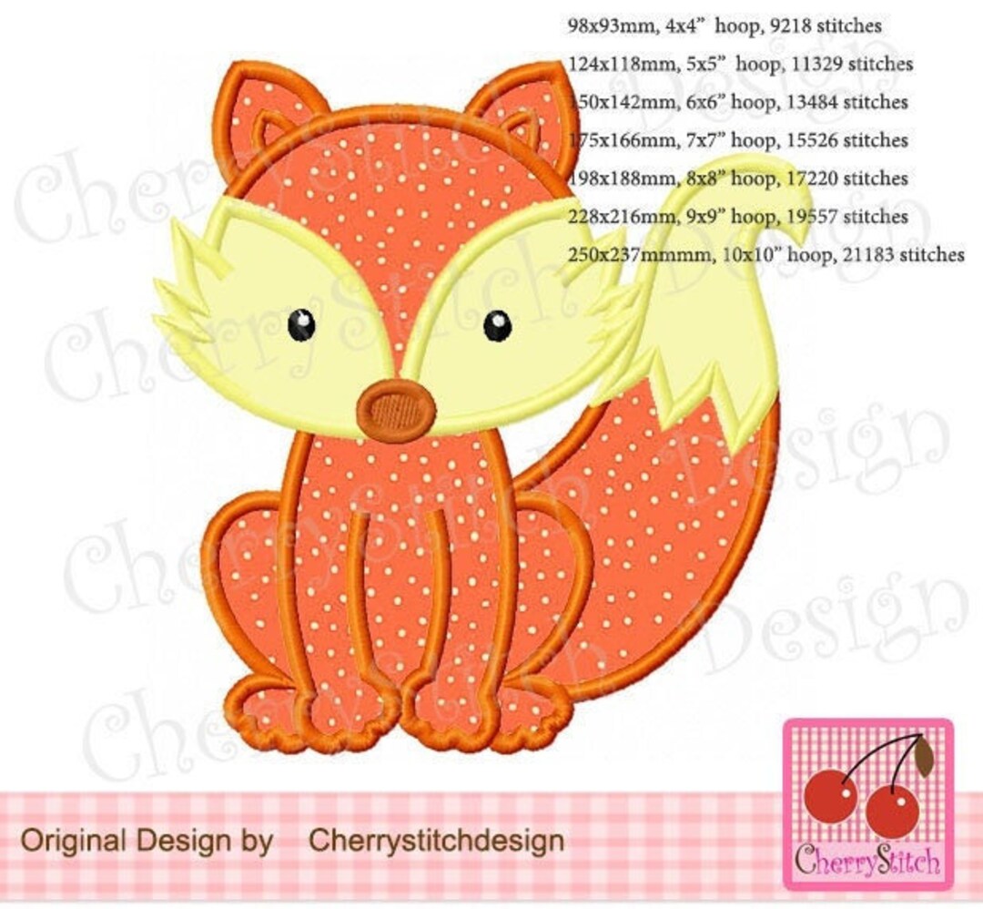 Whimsical Fox Baby for Kids - Embroidery Applique Design - Etsy