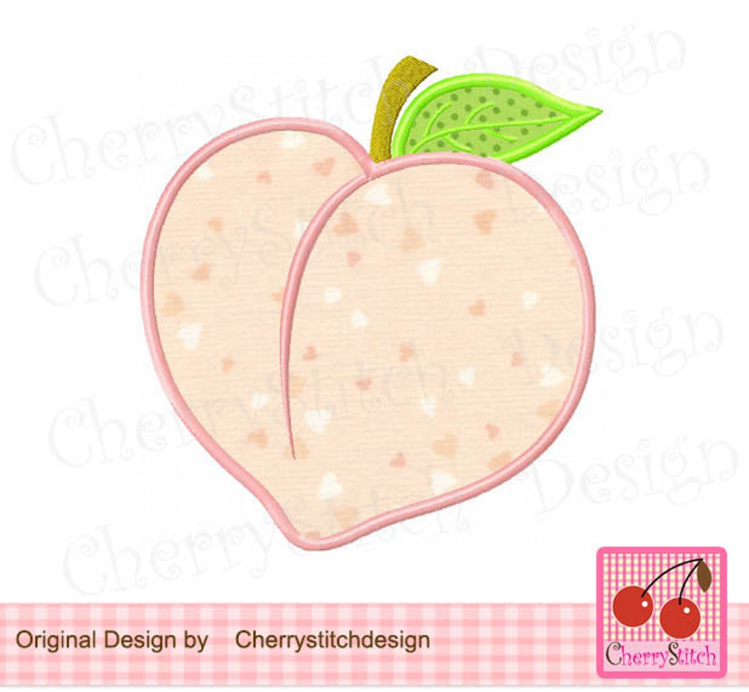 Peach Applique Fruit Machine Embroidery - Etsy