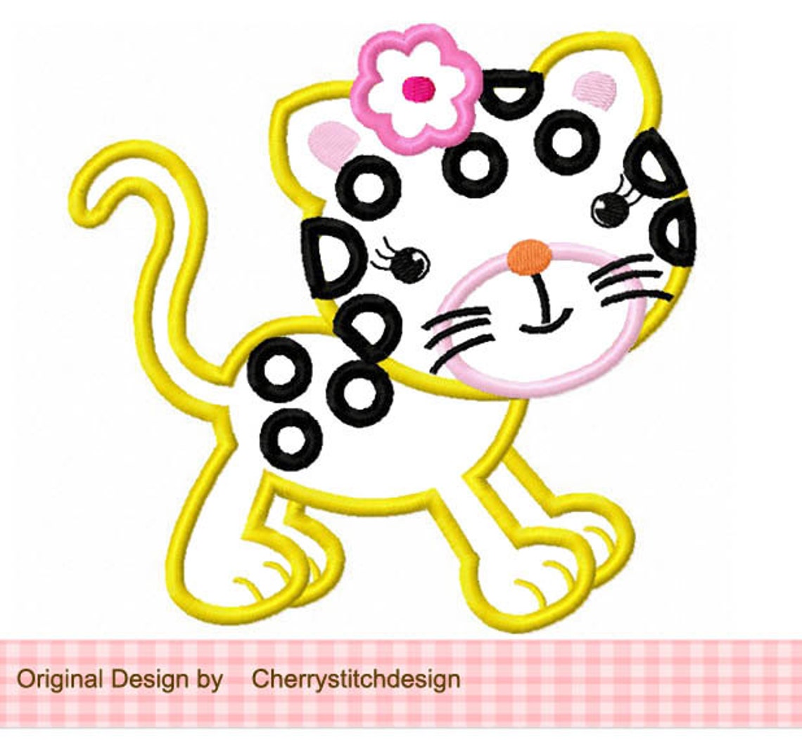 Leopard Baby Girly Leopard Machine Embroidery Applique Design - Etsy