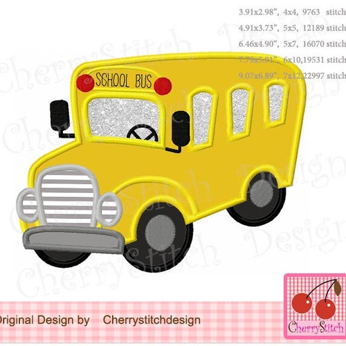 School Bus Machine Embroidery Design School Bus Embroidery - Etsy