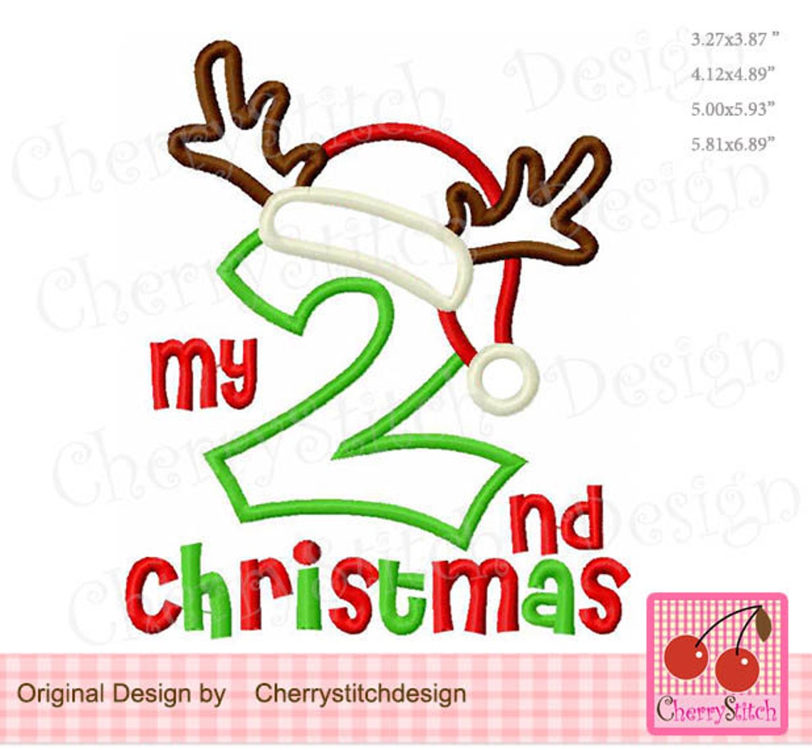 Christmas Embroidery Design My 2nd Christmas Reindeer Number 2 | Etsy