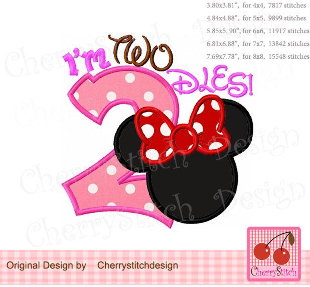 I'm Twodles Adorable Minnie Mouse Applique for Baby Girl's Outfit - Etsy