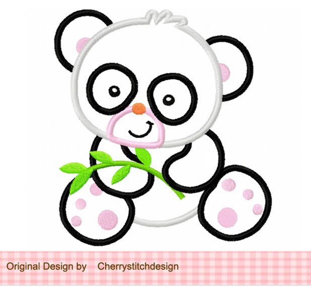 Panda Machine Embroidery Applique Design 4x4 5x5 6x6 - Etsy