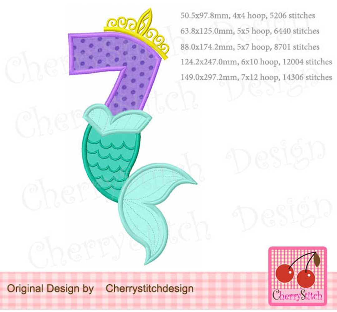 Mermaid Tail Number 7 Mermaid Number 7, Birthday Princess Machine ...