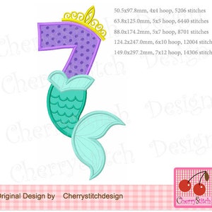 Mermaid Tail Number 7 Mermaid Number 7, Birthday Princess Machine ...