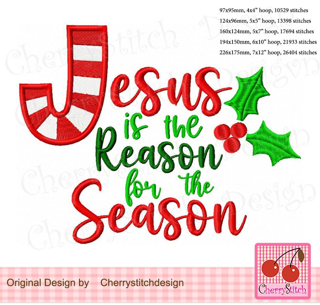 Christmas Jesus is the Reason for the Season Machine Embroidery - Etsy