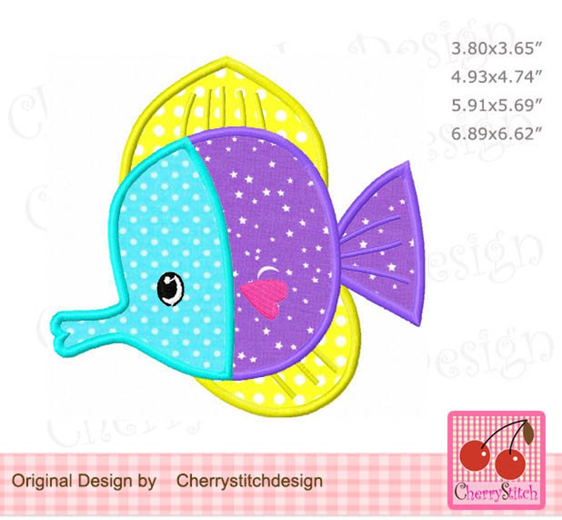 Tropical Fish Sea Animal Machine Embroidery Applique for Gilrs - Etsy
