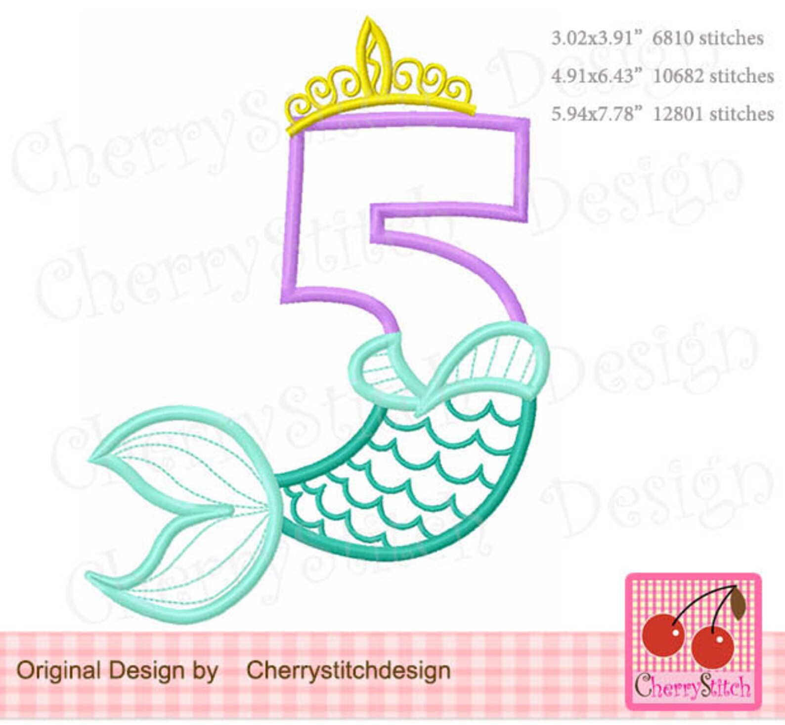 Mermaid tail Number 5 Mermaid number 5 Birthday Princess | Etsy