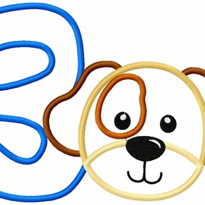 Puppy Number 3, Dog Number 3, Birthday Number 3 Machine Embroidery ...