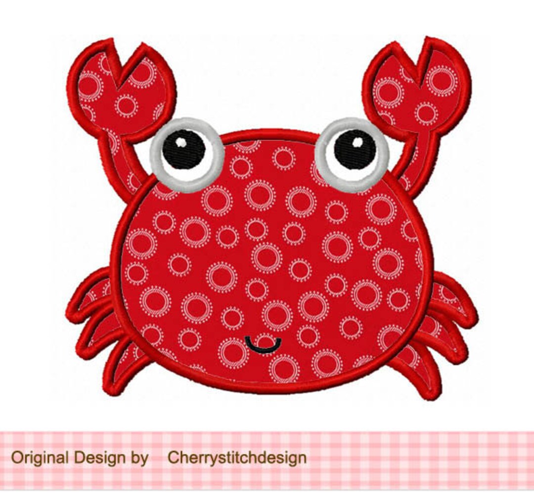 Crab Machine Embroidery Applique Design 4x4 5x5 6x6 - Etsy