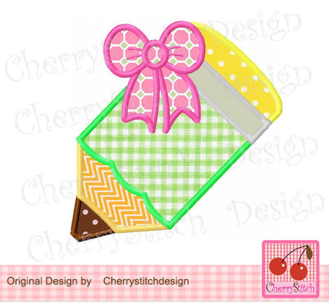 Embroidery Design Pencil Back to School Machine Embroidery - Etsy