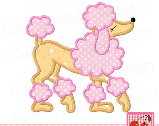 Poodle Applique Design Machine Embroidery Design INSTANT - Etsy