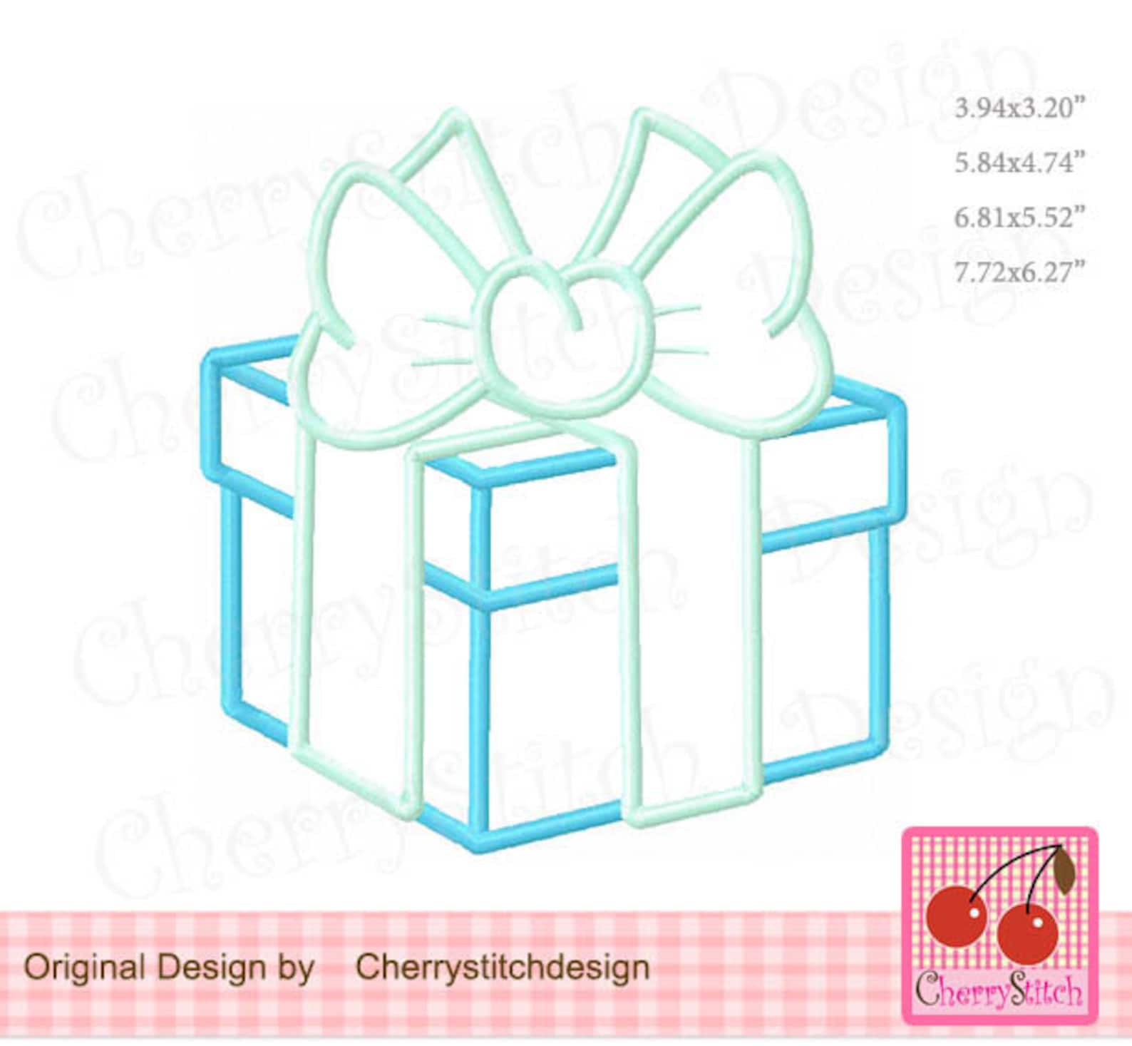 Birthday Gift Box Machine Embroidery Applique Design BIR0123 - Etsy