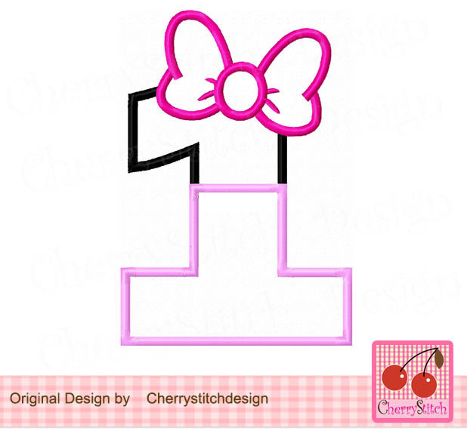 Minnie Number 1 Birthday Embroidery Applique Design | Etsy