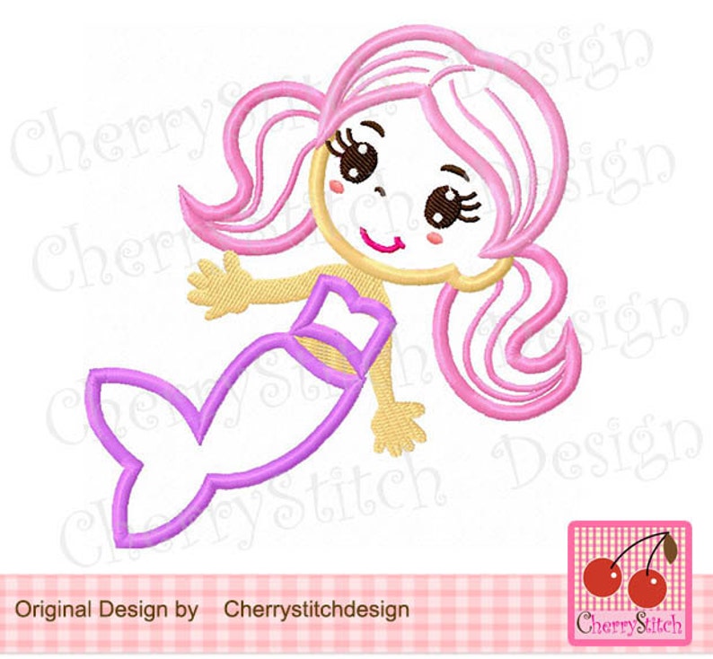 Mermaid Sea-maiden Machine Embroidery Applique Design- 4x4 5x5 6x6" - Etsy