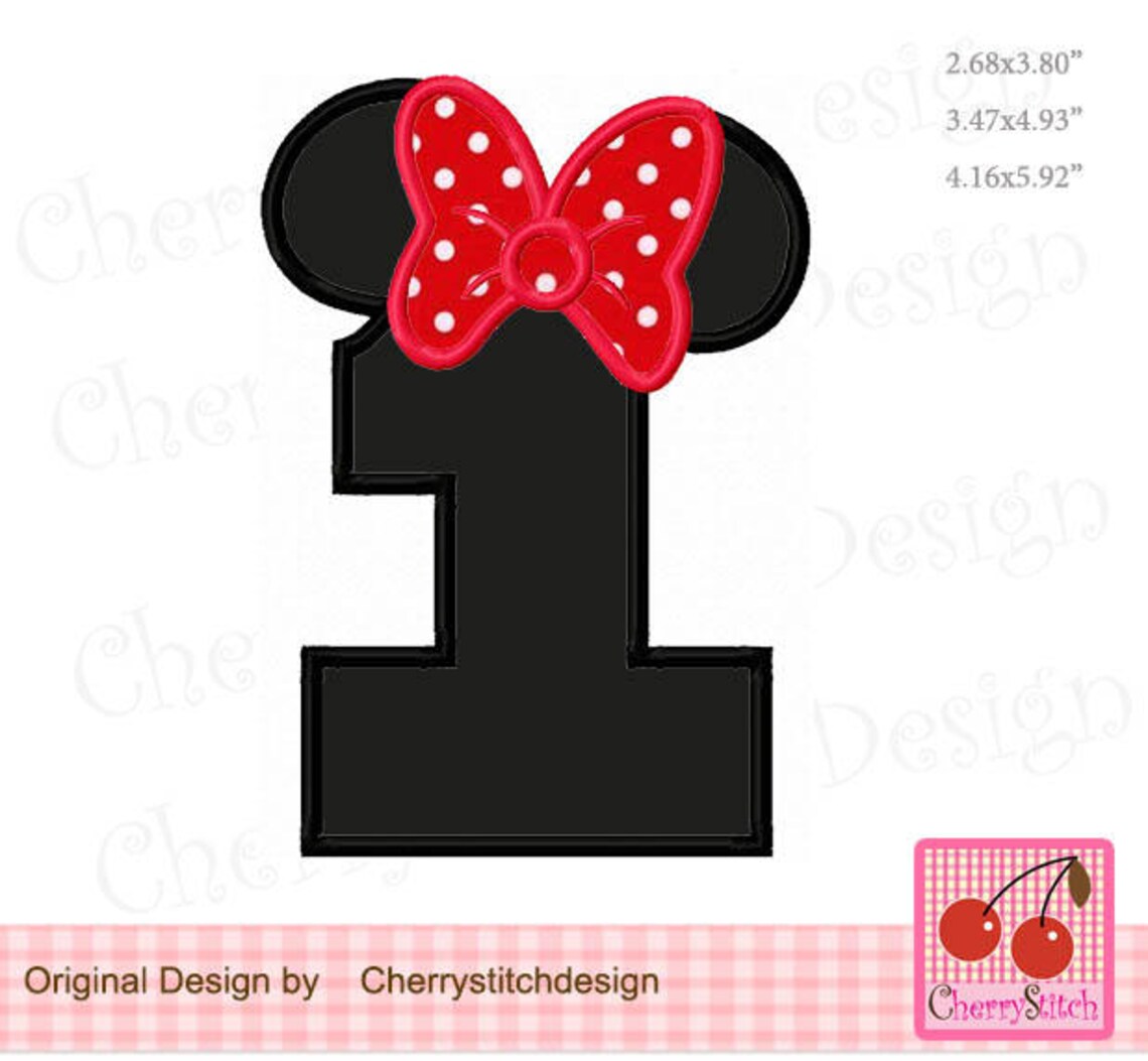 Number 1 Mouse Ears Number 1 Minnie Number 1 Birthday Machine - Etsy