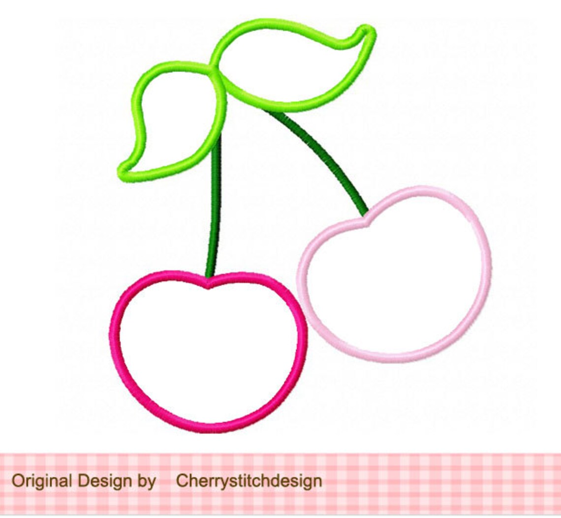Cherry Machine Embroidery Applique Design aproximación 4x4 - Etsy España