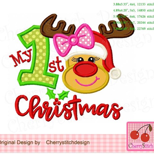 Reindeer Numbers 0-9 Christmas Machine Embroidery Applique - Etsy