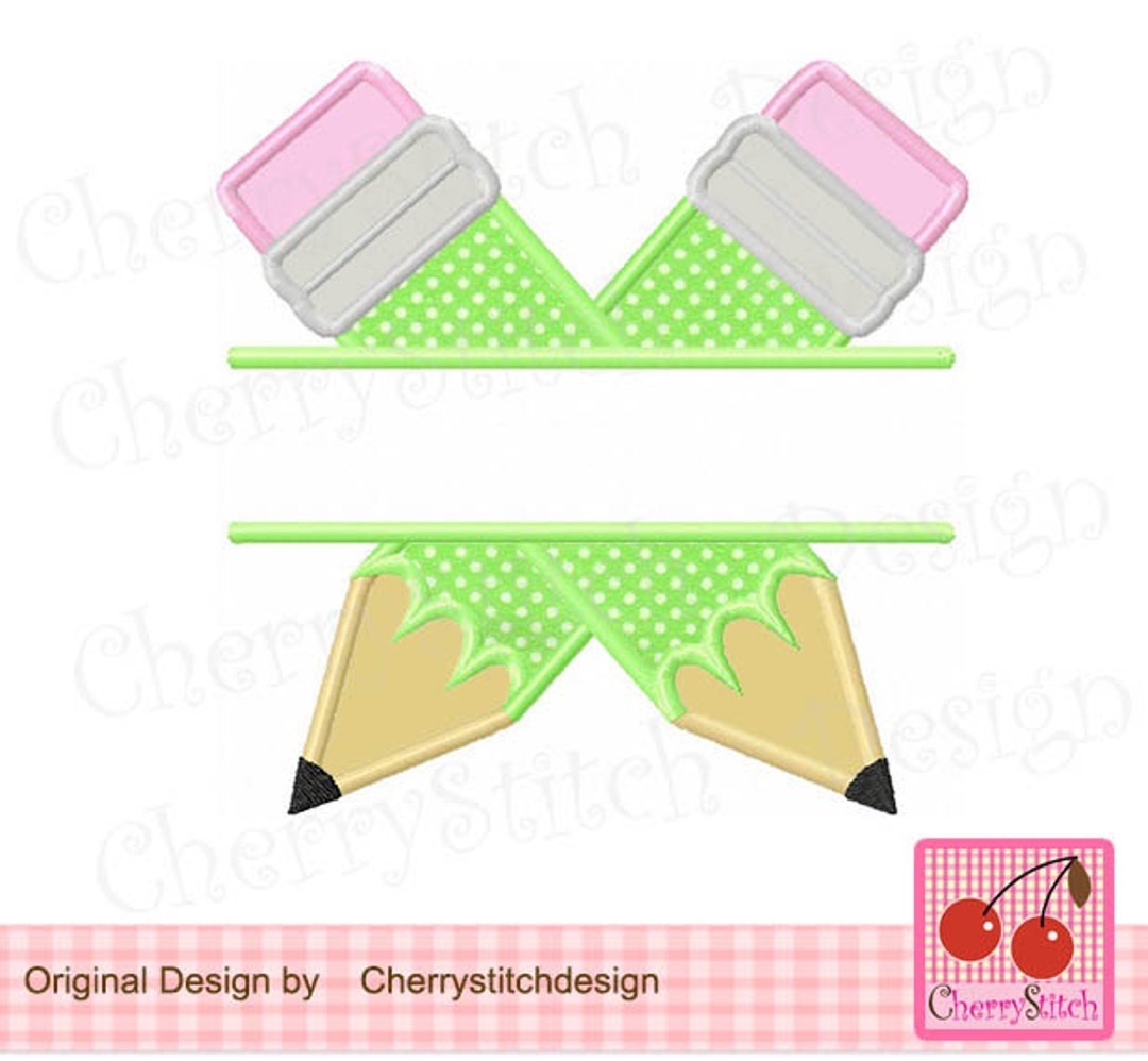 Split Pencils Two Pencils School Machine Embroidery Applique Design - Etsy