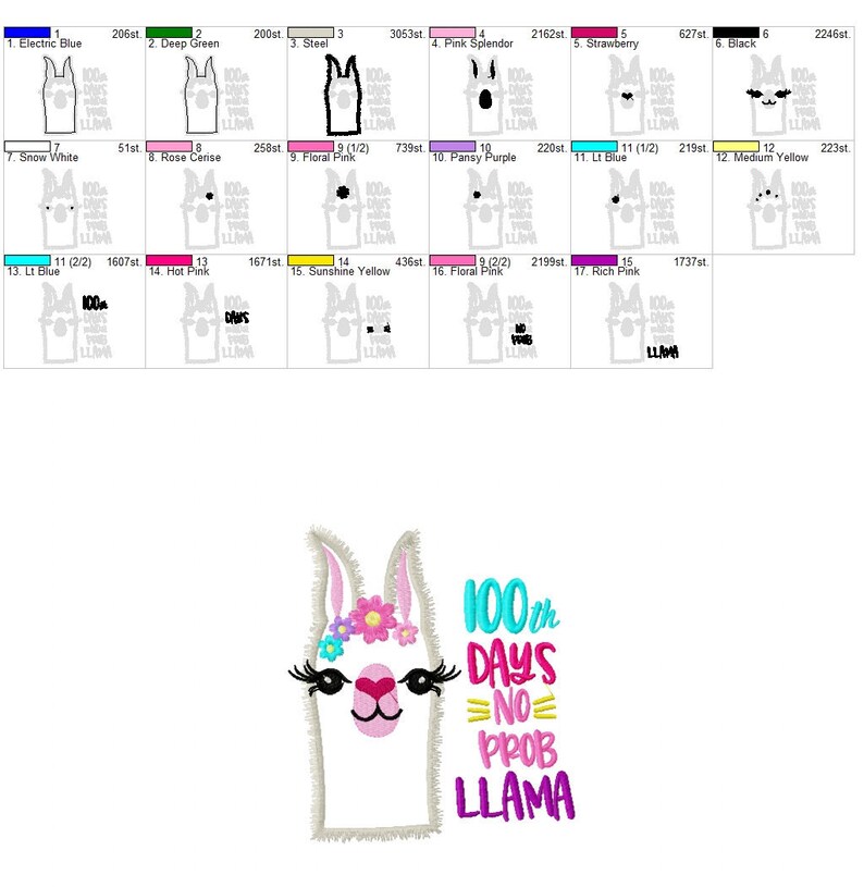 100 Days No Prob Llama Back to School Llama Machine | Etsy