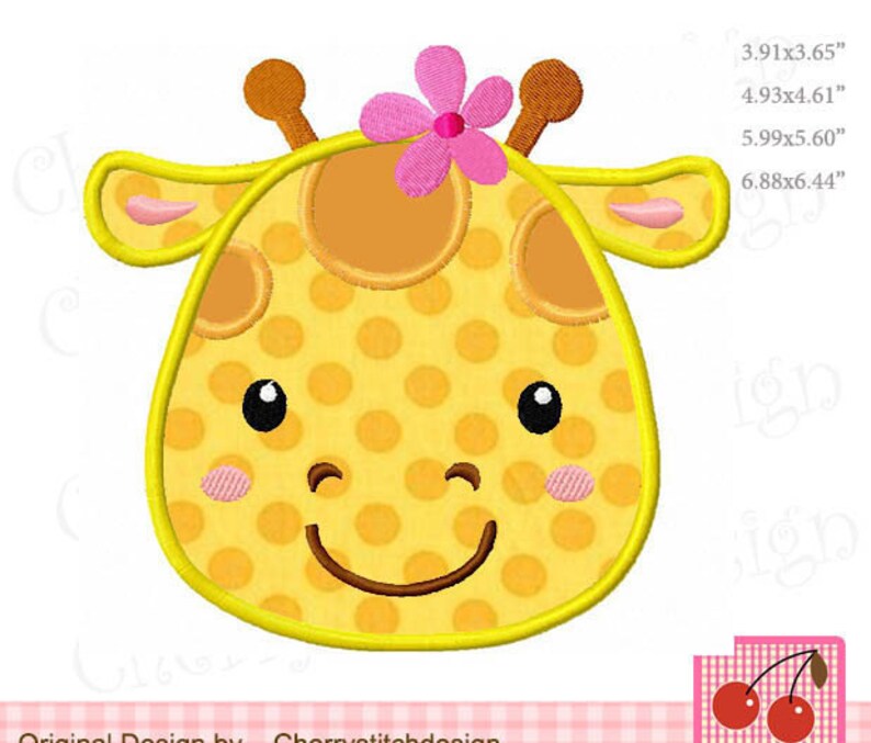 Giraffe Face Girl Giraffe Machine Embroidery Applique Design - Etsy