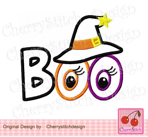 Halloween BOO Machine Embroidery Applique Design - Etsy
