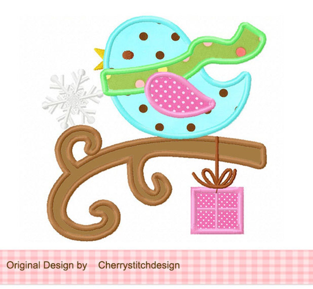 Embroidery Design Winter Bird Machine Embroidery Applique - Etsy
