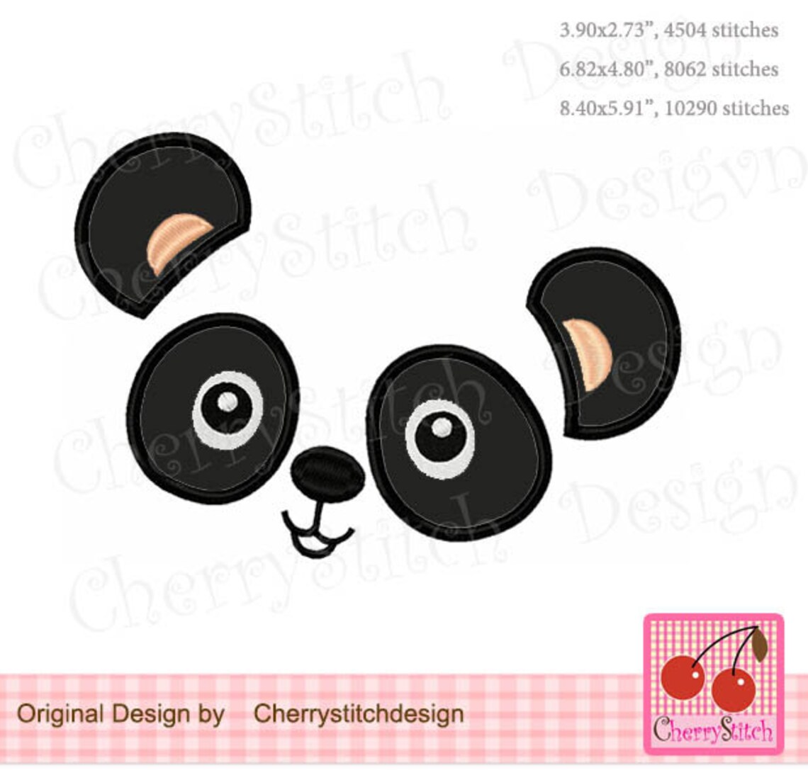 Panda Face Panda for Boys Machine Embroidery Applique Design - Etsy