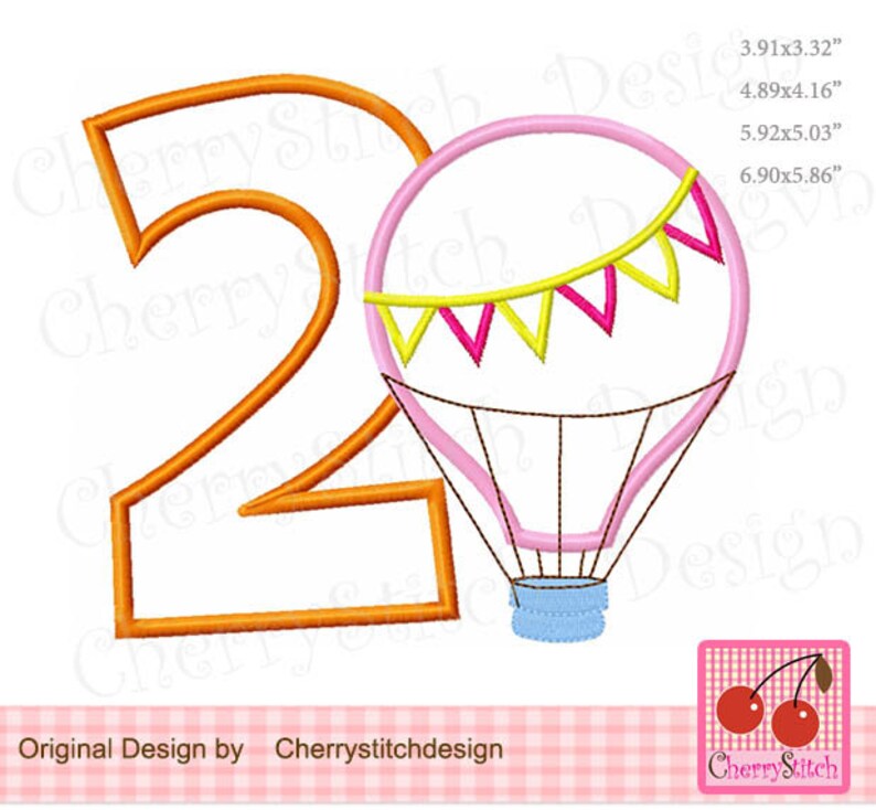 Hot Air Balloon Number 2 Birthday Number 2 Summer Machine - Etsy