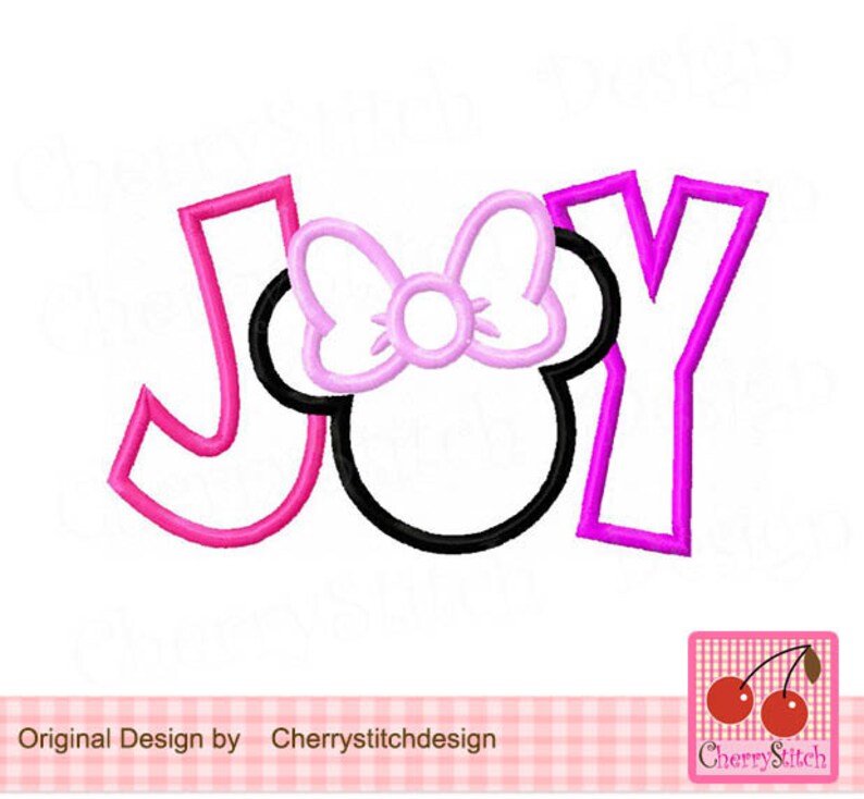Christmas JOY Minnie JOY Machine Embroidery Applique 4x4 5x5 - Etsy
