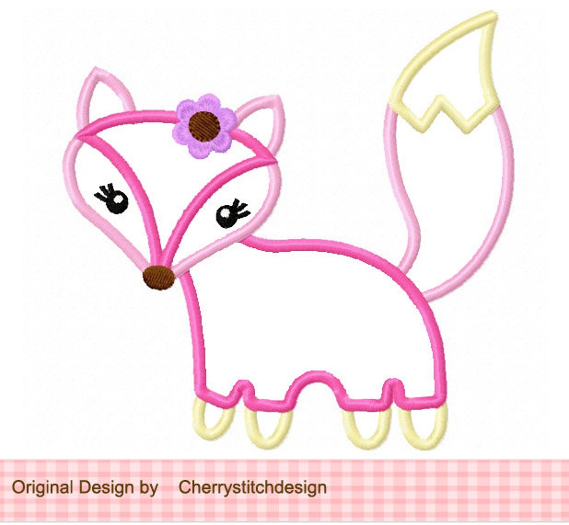 Fox Machine Embroidery Applique Design 03 4x4 5x5 6x6 - Etsy