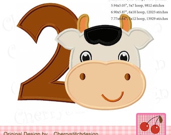 Farm Birthday Number FOUR 4 With Cow, Pig, Horse and Rooster, Cute Farm ...
