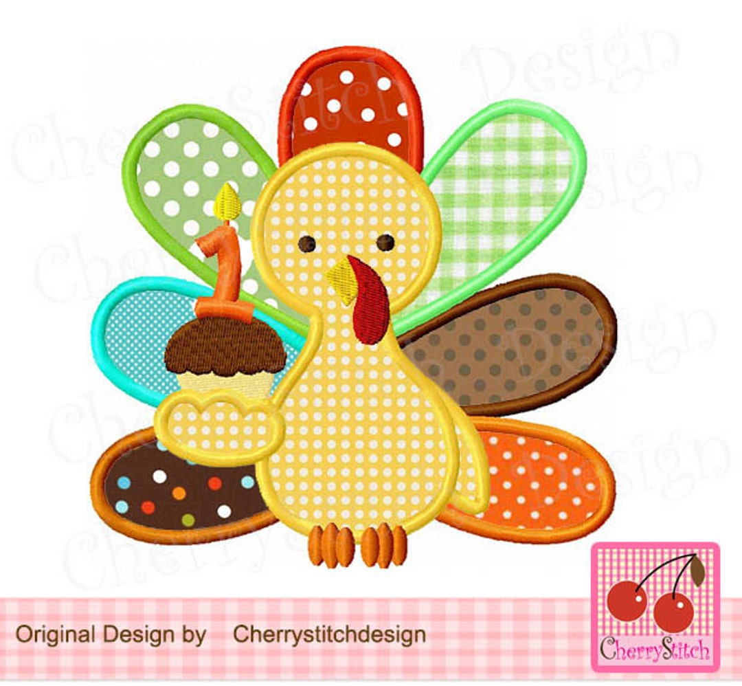 Turkey Number 1 Thanksgiving Embroidery Applique TH0039 - Etsy