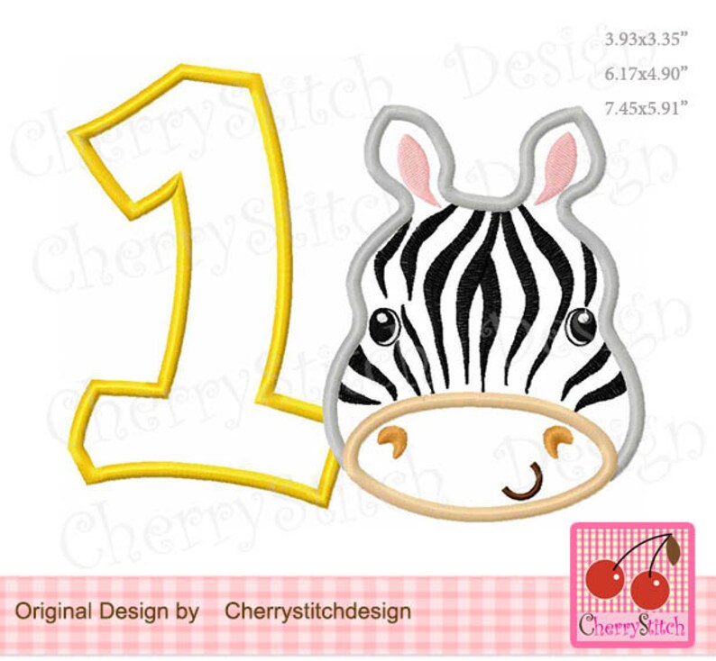 Zebra Girl Number 1 Appliquel Machine Embroidery Design - Etsy