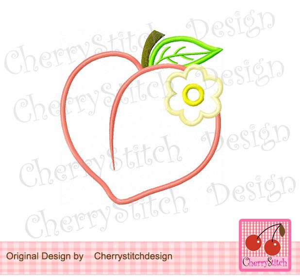 Peach Fruit Embroidery Applique Design-4x4 5x5 6x6 - Etsy