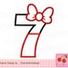 Birthday Number 7minnie Number 7 Appliquebirthday Embroidery - Etsy