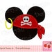 Pirate Mickey Machine Embroidery Applique Design -for 4x4 5x5 6x6 Inch ...