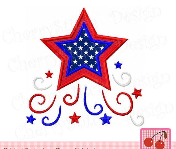 July 4th Stars 4th of July Patriotic Machine Embroidery | Etsy