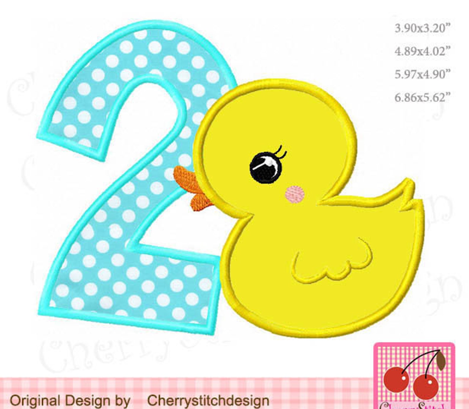 Duck Number 2 Birthday Machine Embroidery Applique Design - Etsy
