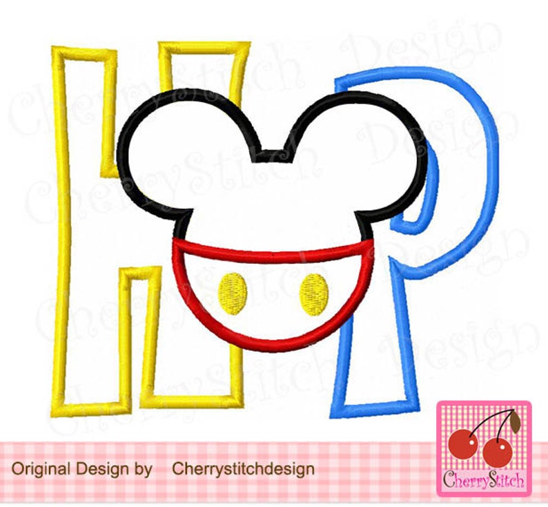 HOP Mickey HOP Easter Machine Embroidery Applique Eas10-4x4 - Etsy