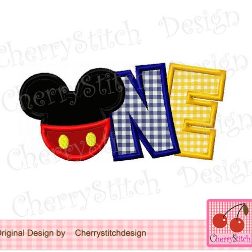 Number One Split Design 1st Birthday Applique Machine - Etsy