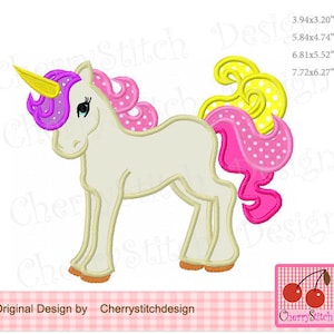Unicorn Animal Machine Embroidery Applique Design - for 4x4,5x7 and ...