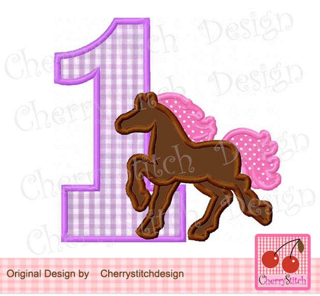 Horse Number 1 Horse Silhouette Machine Embroidery Applique Design -4x4 ...