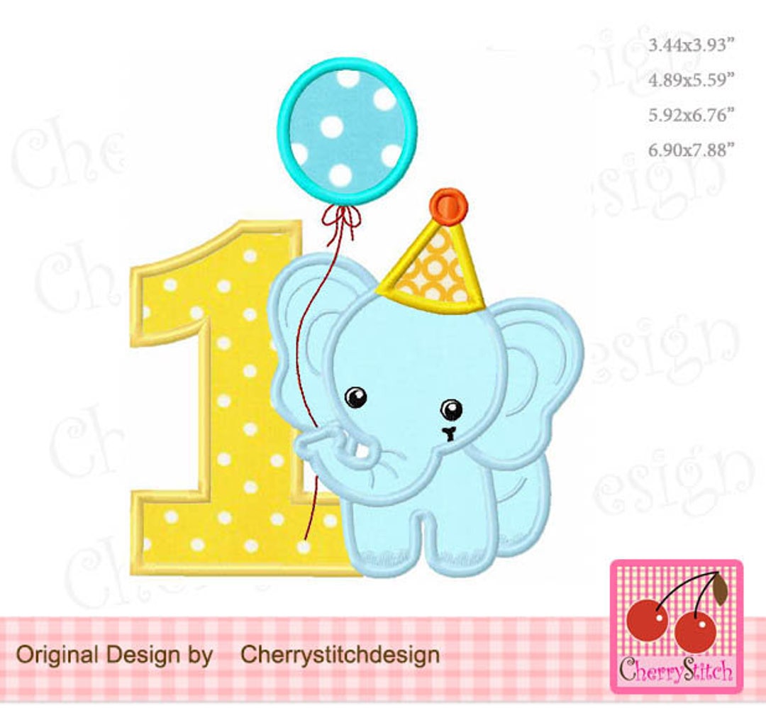 Baby Elephant Number 1 Birthday Number 1 1st Birthday - Etsy