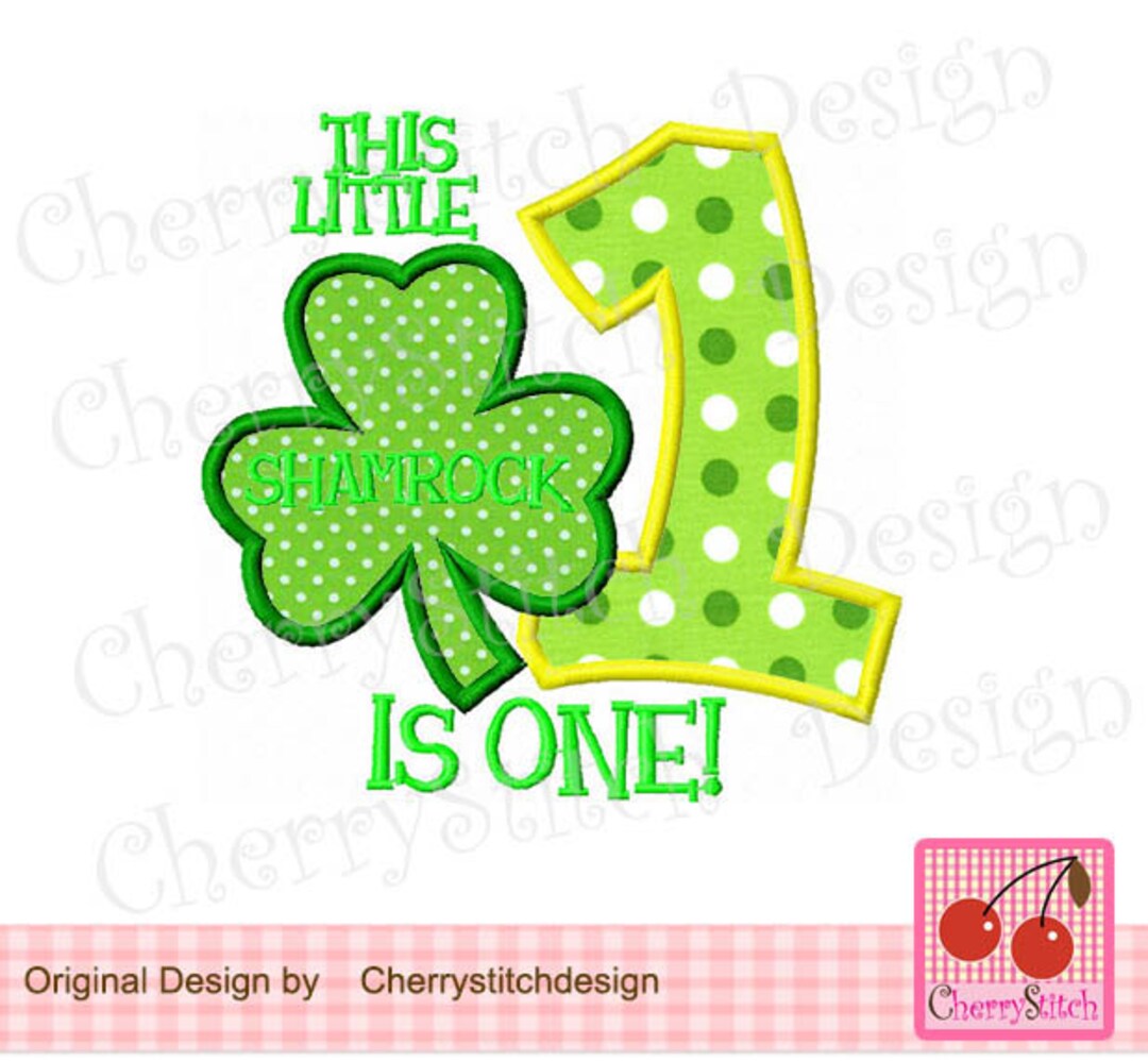 This Little SHAMROCK is One,my 1st St Patrick's Day Machine Embroidery ...