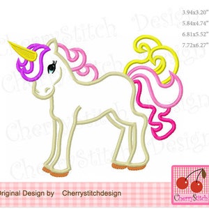 Unicorn Animal Machine Embroidery Applique Design - for 4x4,5x7 and ...