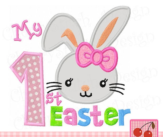 My 1st Easter Bunny Machine Embroidery Design for Girls | Etsy