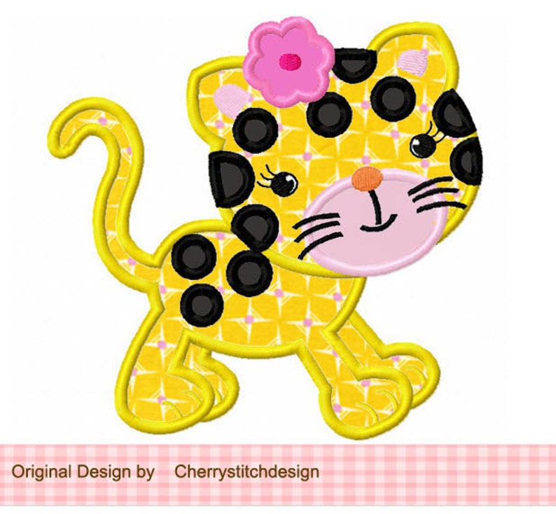 Leopard Baby Girly Leopard Machine Embroidery Applique Design - Etsy