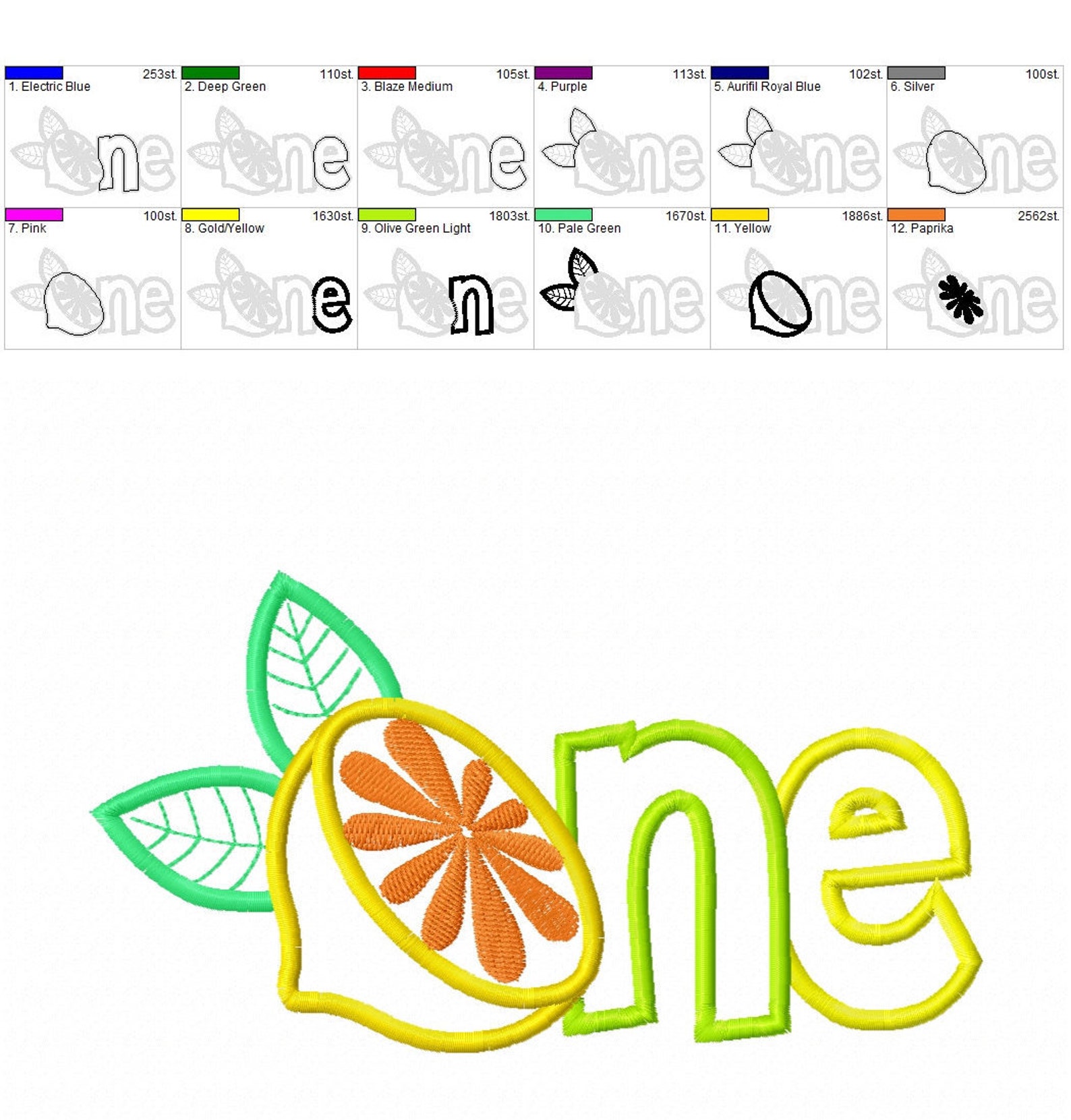 Lemon One Birthday One Machine Embroidery Applique Design - Etsy