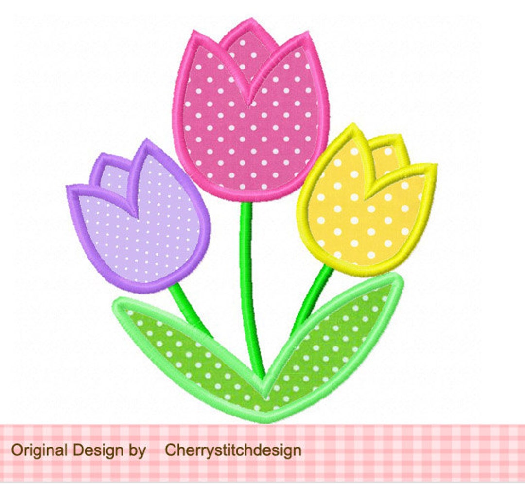 Tulips Machine Embroidery Applique Design - Etsy